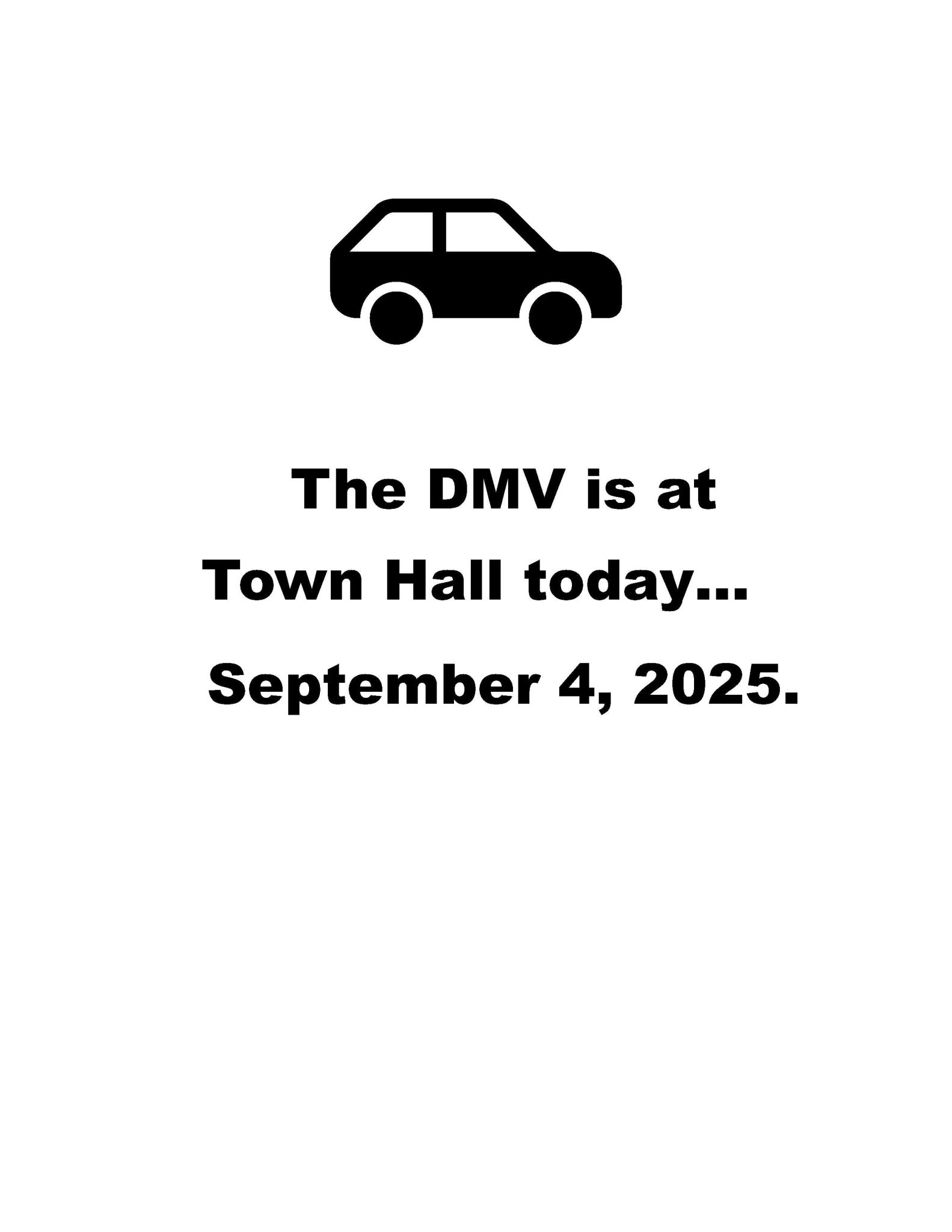 DMV- Town Hall 9/4/25 – Town of Neversink